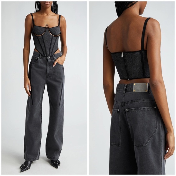 Dion Lee | Tops | Nwt Dion Lee Wire Knit Corset Top 8 Asphalt Black ...